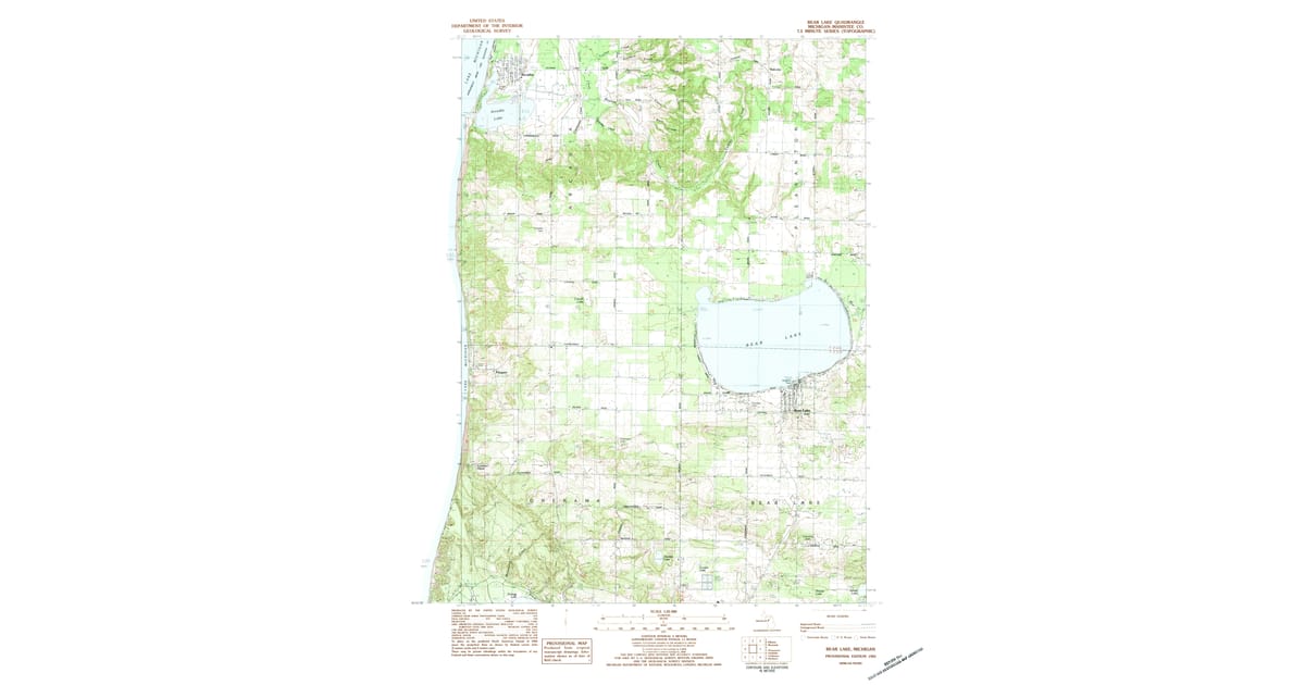 1983 Map of Bear Lake, Manistee County, MI — High-Res | Pastmaps