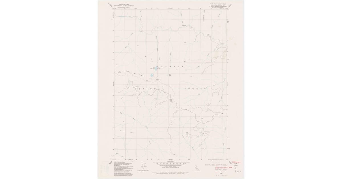 1982 Map of Bear Peak, Siskiyou County, CA — High-Res | Pastmaps