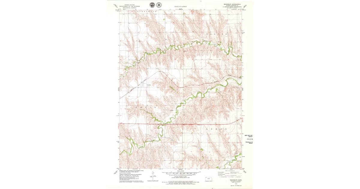 1978 Map of Beardsley, Rawlins County, KS — High-Res | Pastmaps
