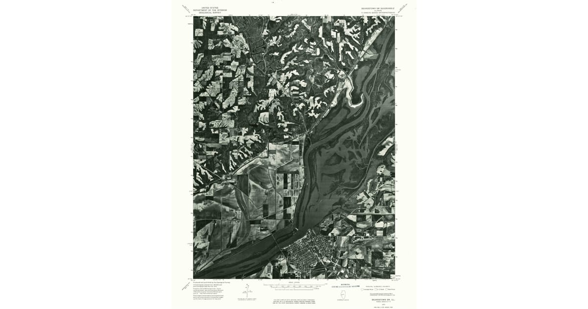 1975 Map of Beardstown SW, Schuyler County, IL — High-Res | Pastmaps