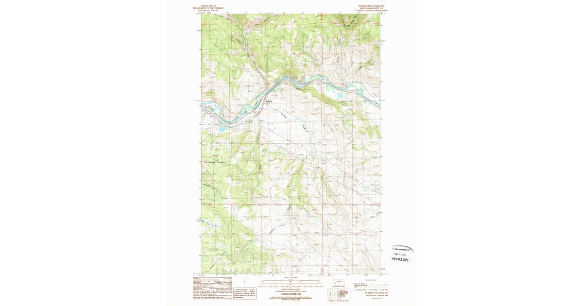 1989 Map of Bearmouth, Granite County, MT — High-Res | Pastmaps