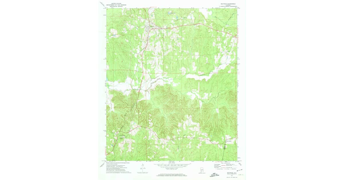 1971 Map of Beatrice, AL — High-Res | Pastmaps