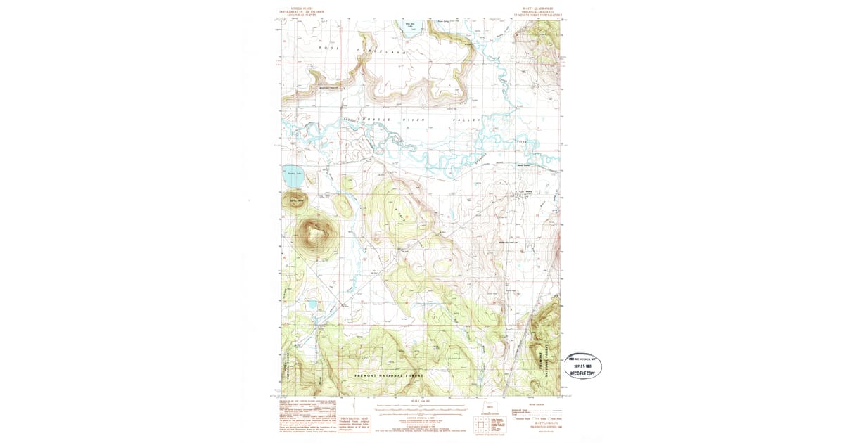 1988 Map of Beatty, OR — High-Res | Pastmaps