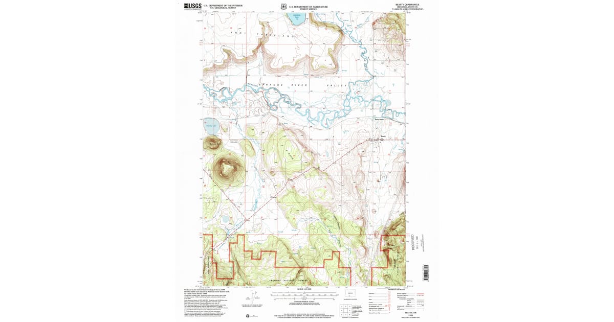1998 Map of Beatty, OR — High-Res | Pastmaps