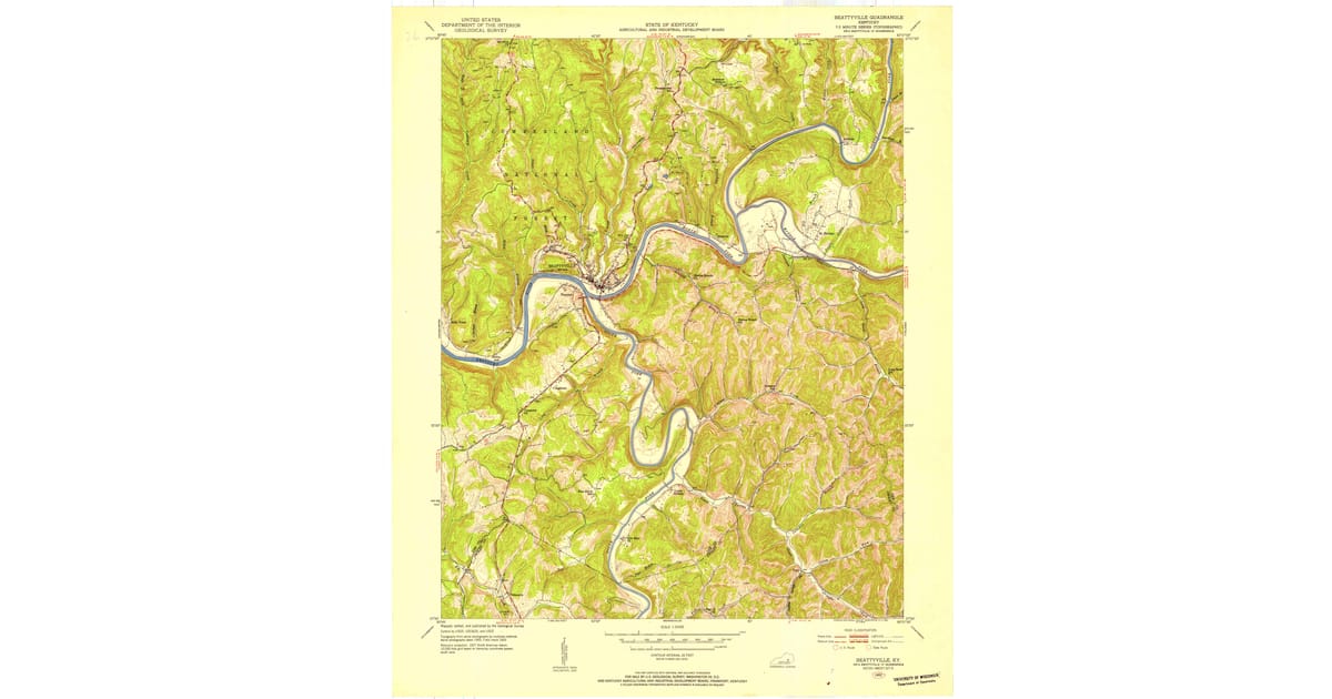 1952 Map of Beattyville, KY — High-Res | Pastmaps