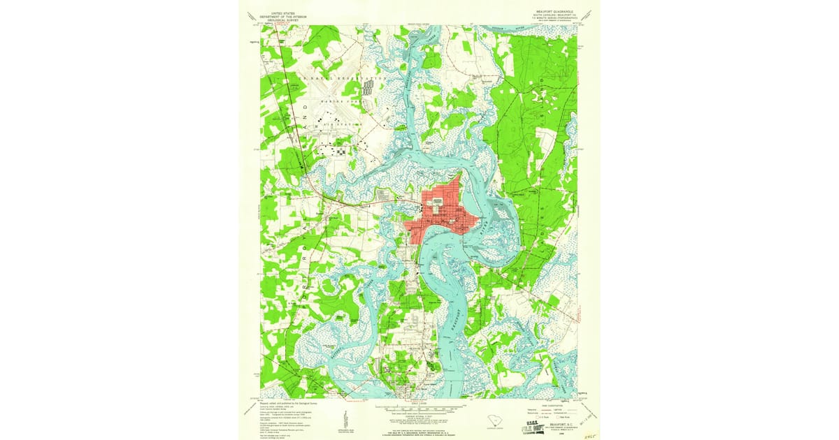 1958 Map of Beaufort, SC — High-Res | Pastmaps