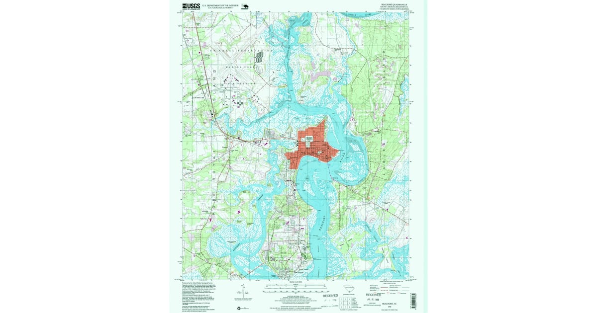 1998 Map of Beaufort, SC — High-Res | Pastmaps