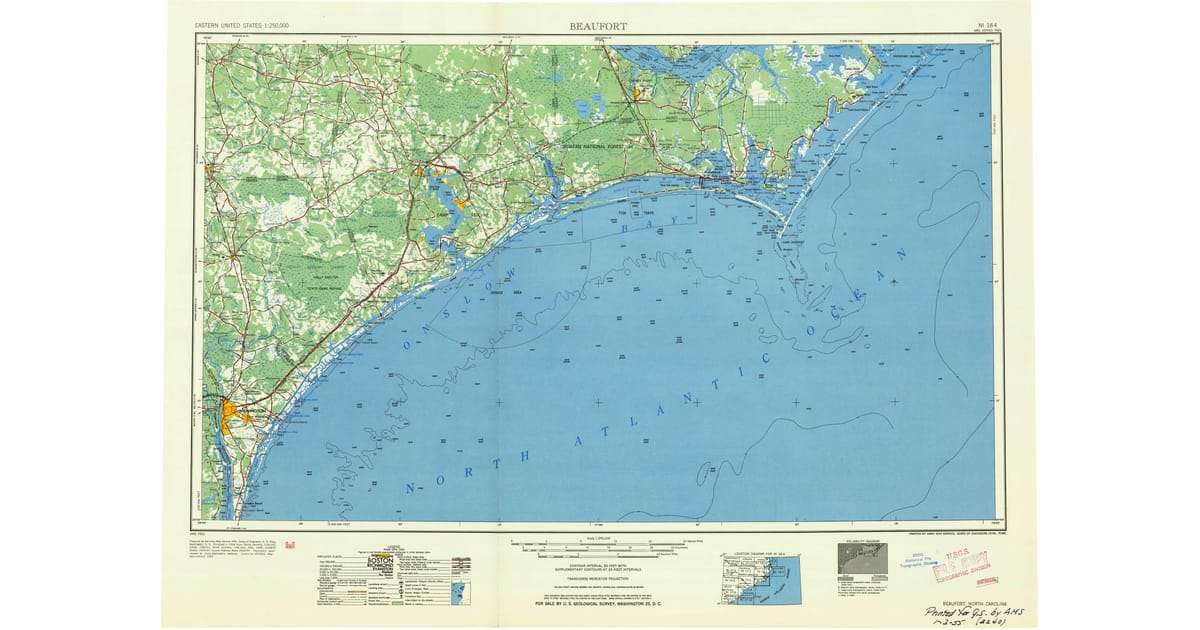 1954 Map of Beaufort, NC — High-Res | Pastmaps