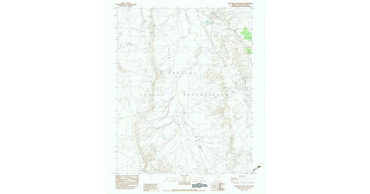 1983 Map of Beautiful Valley Well, Apache County, AZ — High-Res | Pastmaps