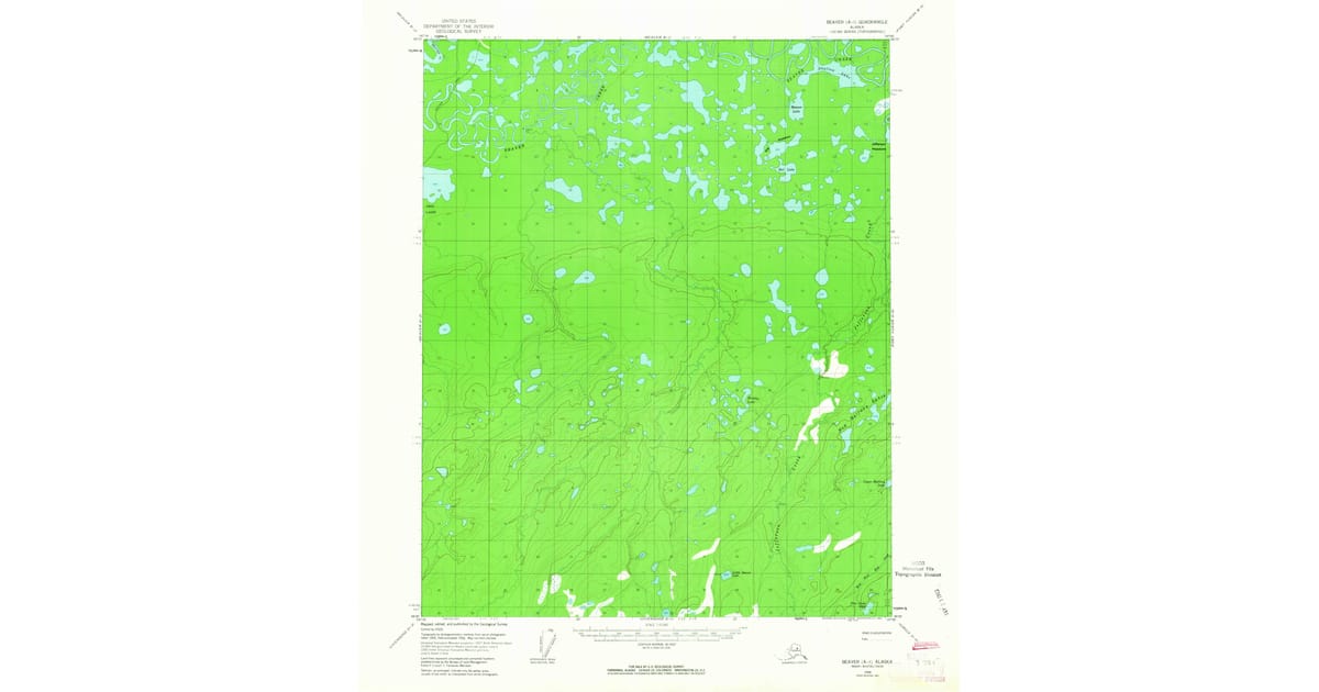 1956 Map of Beaver A-1, Yukon-Koyukuk Borough, AK — High-Res, 1963 ...
