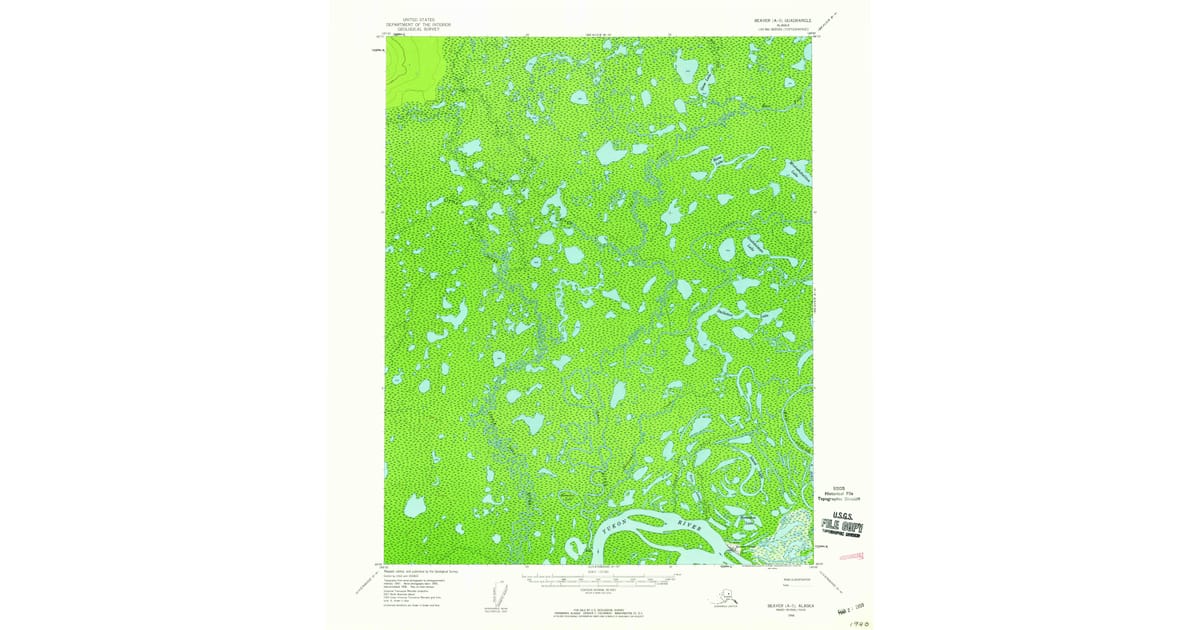 1956 Map of Beaver A-5, Yukon-Koyukuk Borough, AK — High-Res | Pastmaps