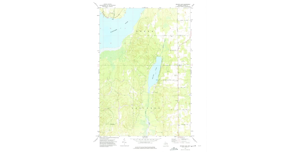 1972 Map of Beaver Lake, Alpena County, MI — High-Res | Pastmaps