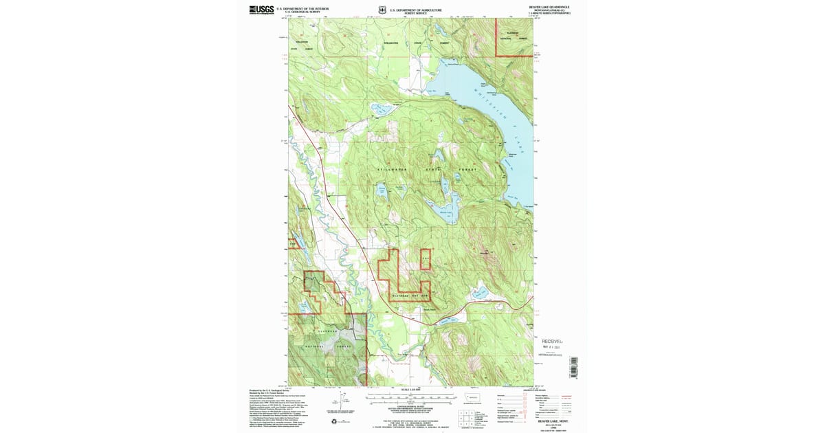 1994 Map of Beaver Lake, Flathead County, MT — High-Res | Pastmaps