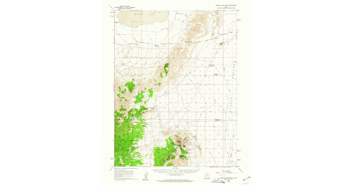 1960 Map of Beaver Lake Mts., Millard County, UT — High-Res | Pastmaps