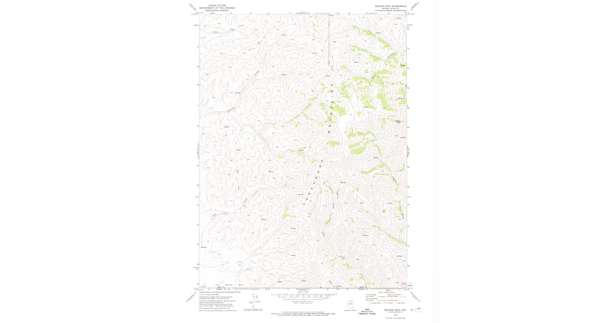 1970 Map of Beaver Peak, Elko County, NV — High-Res | Pastmaps