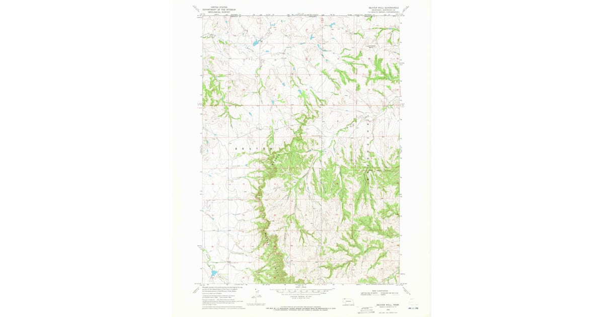 1969 Map of Beaver Wall, Sheridan County, NE — High-Res | Pastmaps