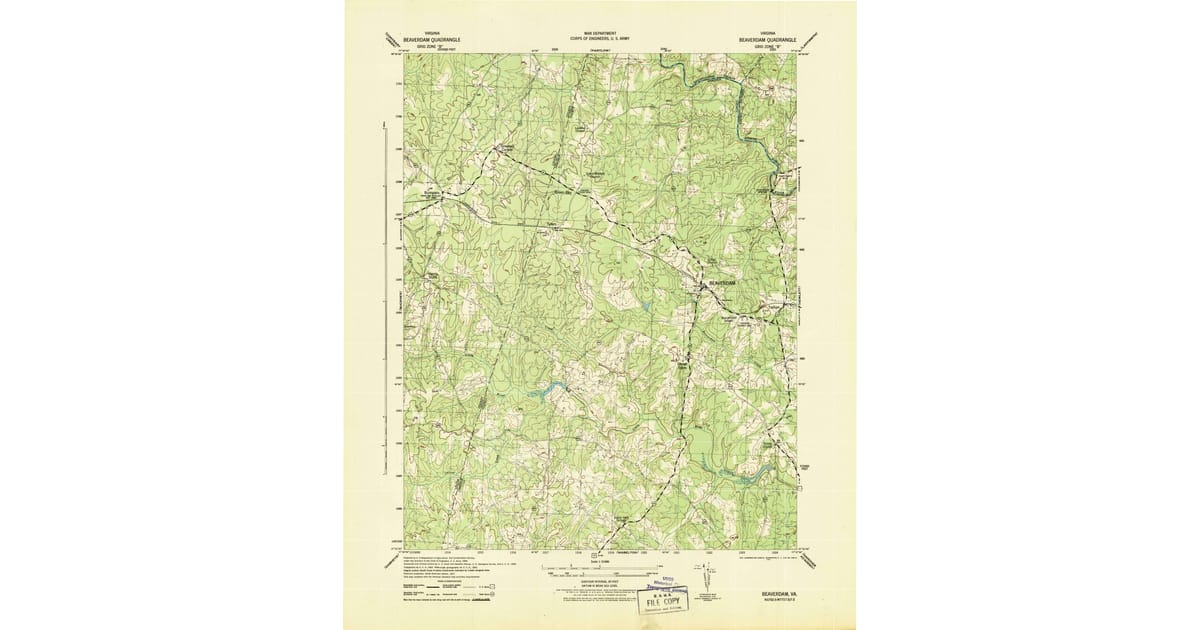 1943 Map of Beaverdam, Hanover County, VA — High-Res | Pastmaps