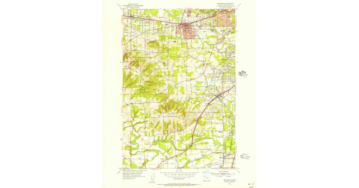 1954 Map of Beaverton, OR — High-Res | Pastmaps