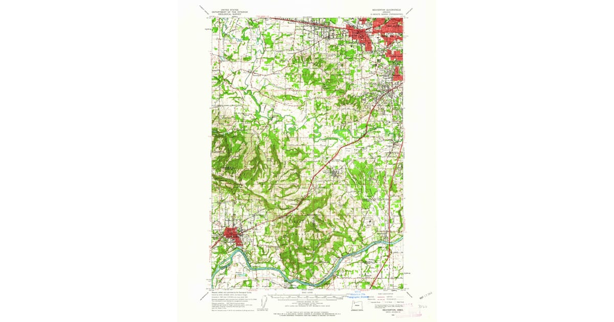 1961 Map of Beaverton, OR — High-Res | Pastmaps
