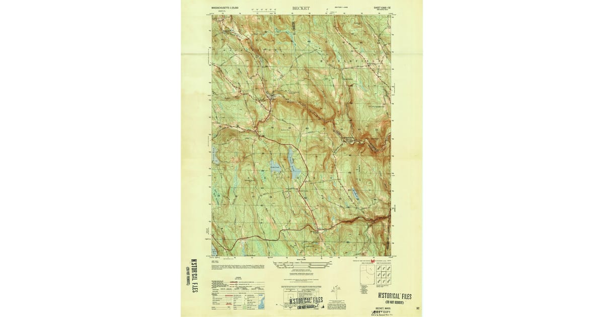1954 Map of Becket, Berkshire County, MA — High-Res | Pastmaps