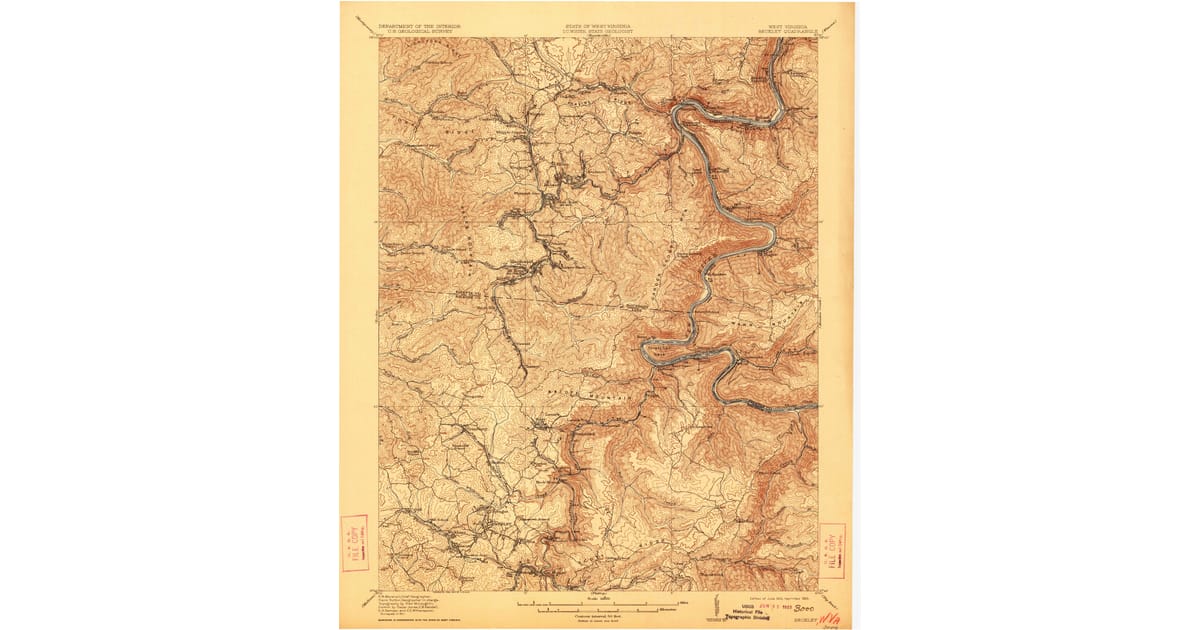 1913 Map of Beckley, WV — High-Res, 1923 Print | Pastmaps