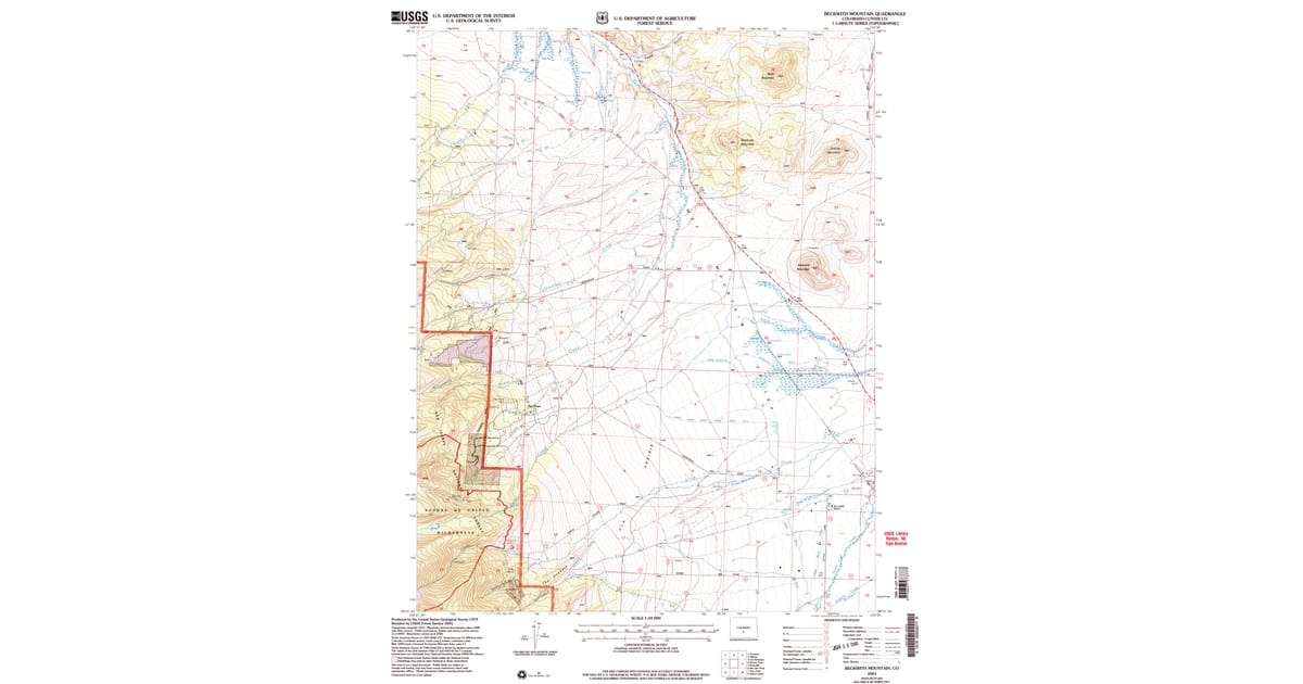 2001 Map of Beckwith Mountain, Custer County, CO — High-Res | Pastmaps