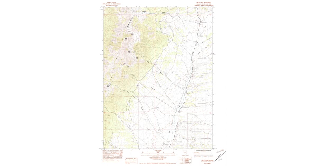 1982 Map of Becky Peak, White Pine County, NV — High-Res | Pastmaps