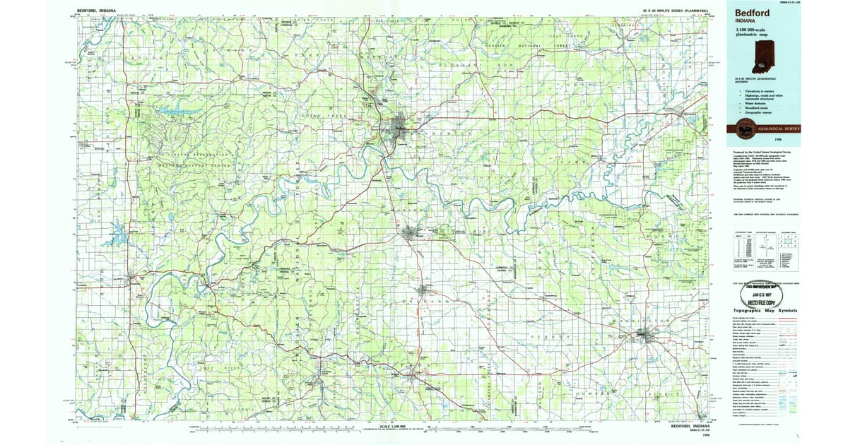 1980s Maps of Lawrence County, IN | Pastmaps