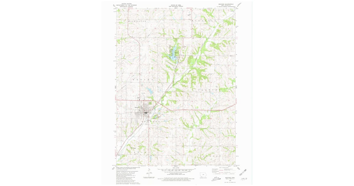 1980 Map of Bedford, IA — High-Res | Pastmaps