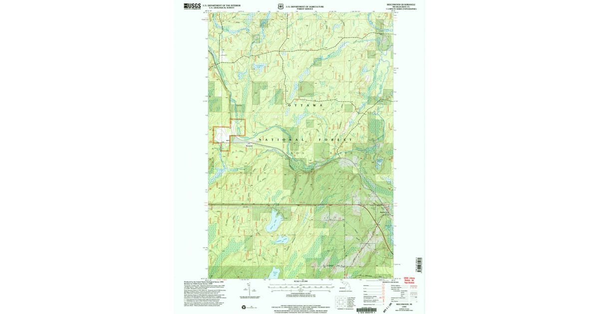 1999 Map of Beechwood, Iron County, MI — High-Res | Pastmaps