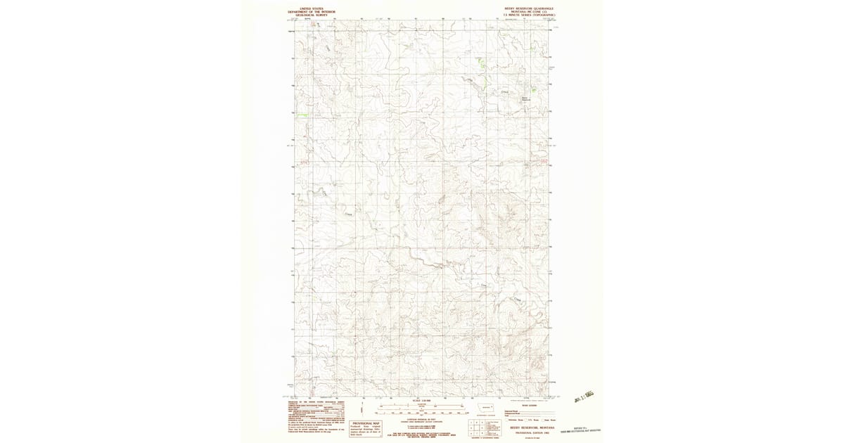 1983 Map of Beery Reservoir, McCone County, MT — High-Res | Pastmaps
