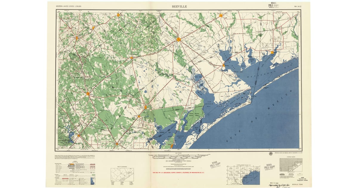1956 Map of Beeville, TX — High-Res | Pastmaps