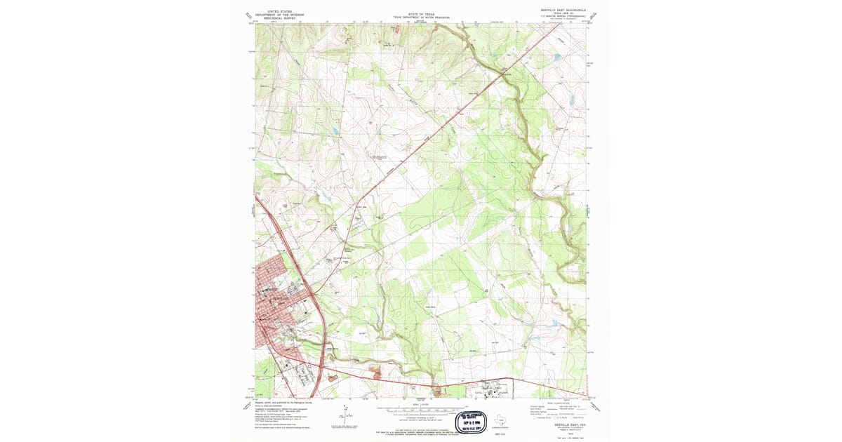 1979 Map of Beeville East, Bee County, TX — High-Res | Pastmaps