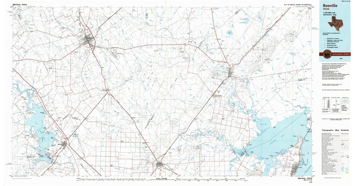 1980s Maps of Bayside, TX | Pastmaps