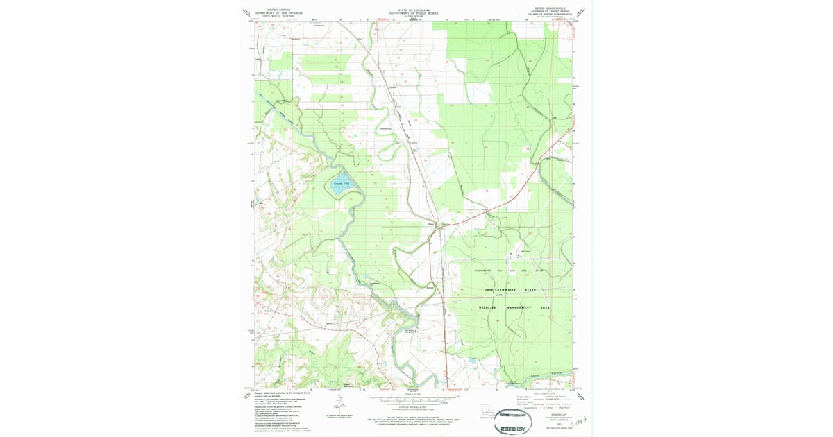 1983 Map of Beggs, St. Landry Parish, LA — High-Res | Pastmaps