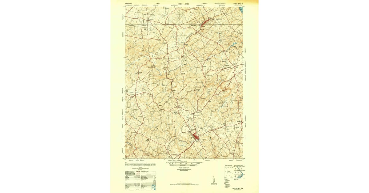 1948 Map of Belair, Harford County, MD — High-Res | Pastmaps