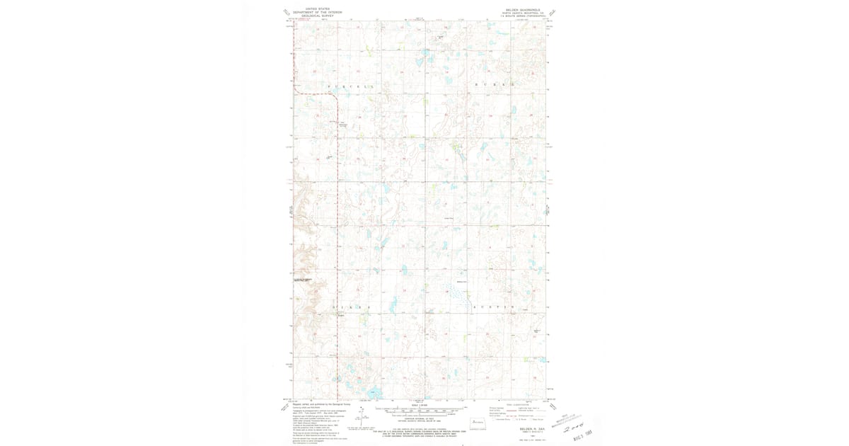 1981 Map of Belden, Mountrail County, ND — High-Res | Pastmaps