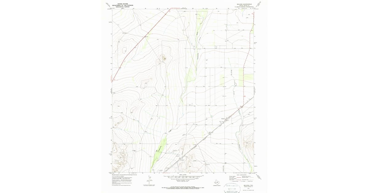 1970 Map of Belding, Pecos County, TX — High-Res | Pastmaps