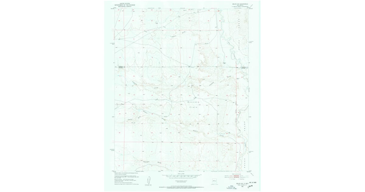 1952 Map of Belen SW, Socorro County, NM — High-Res | Pastmaps