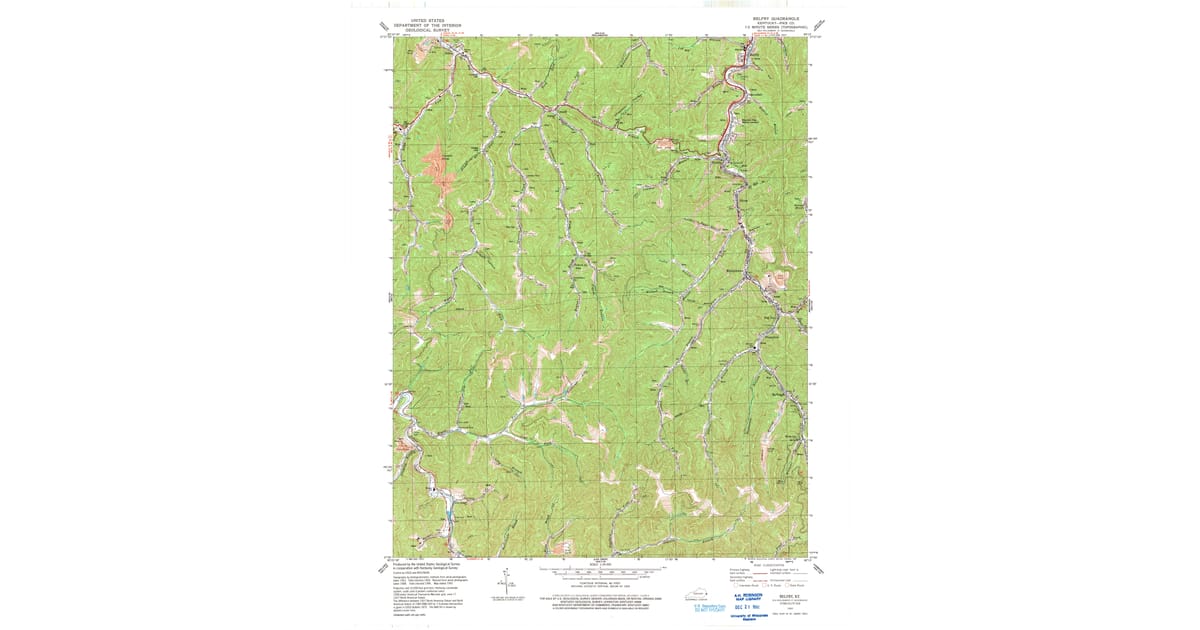 1992 Map of Belfry, KY — High-Res | Pastmaps