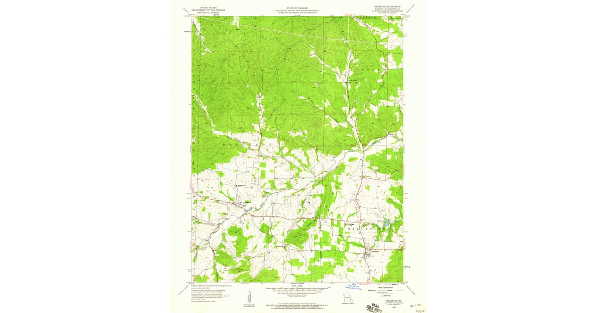 1958 Map of Belgrade, Washington County, MO — High-Res | Pastmaps