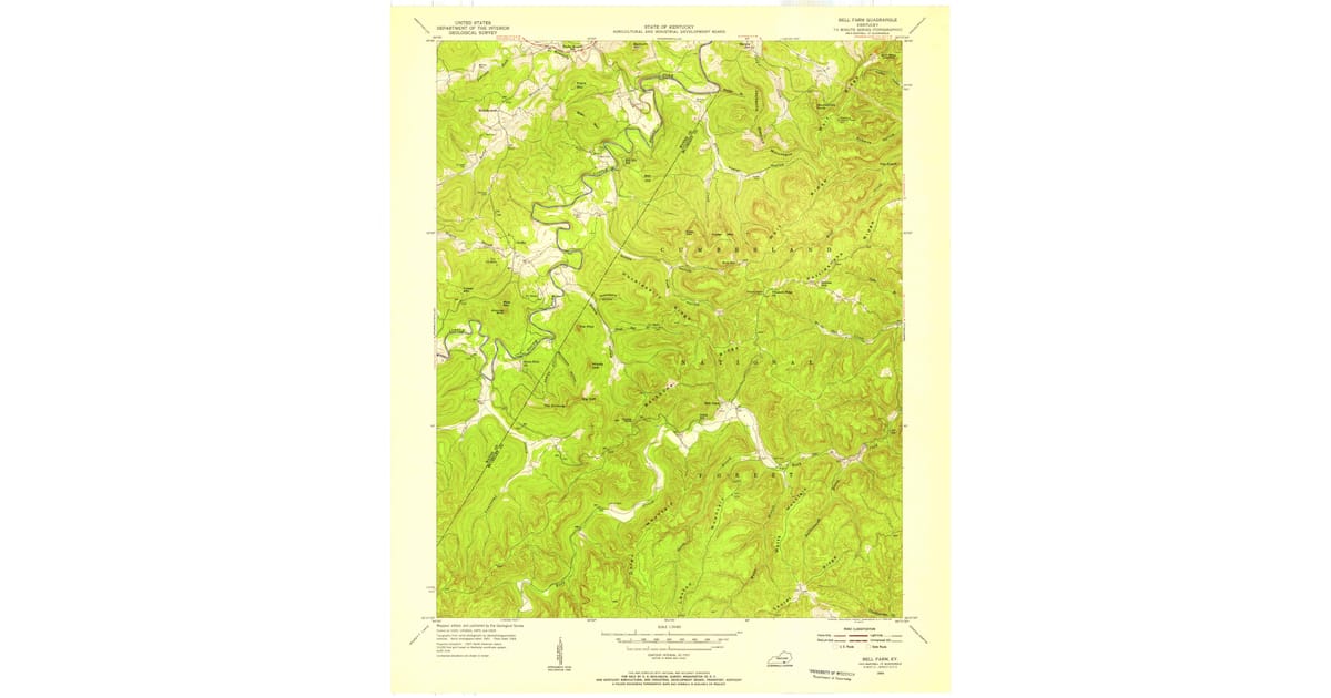 1954 Map of Bell Farm, McCreary County, KY — High-Res | Pastmaps