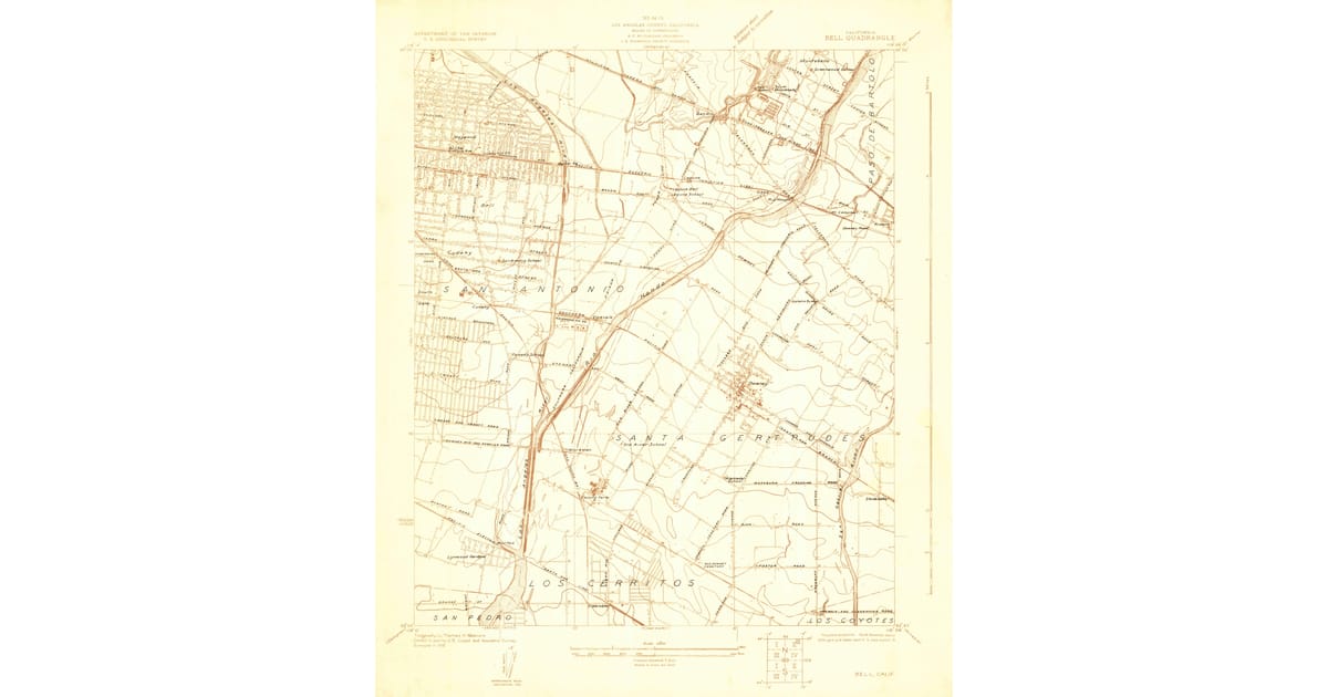 1923 Map of Bell, CA — High-Res | Pastmaps