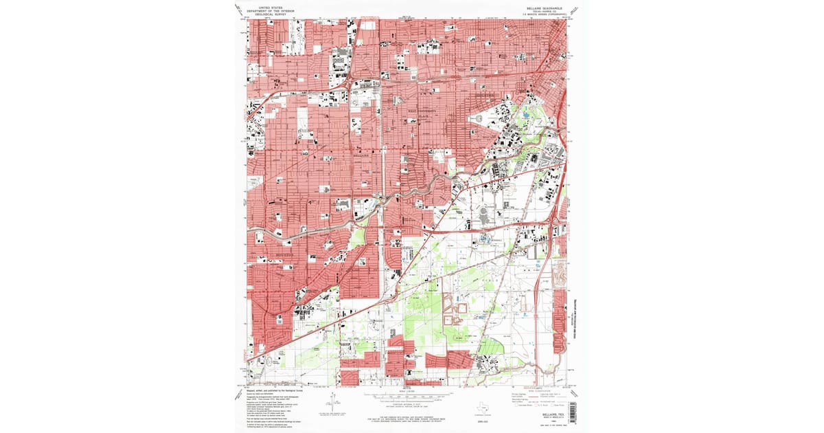 1982 Map of Bellaire, TX — High-Res | Pastmaps