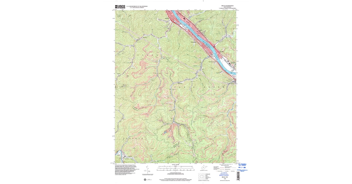 1996 Map of Belle, WV — High-Res | Pastmaps