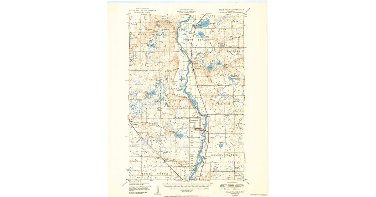 1950 Map of Belle Prairie, Morrison County, MN — High-Res | Pastmaps