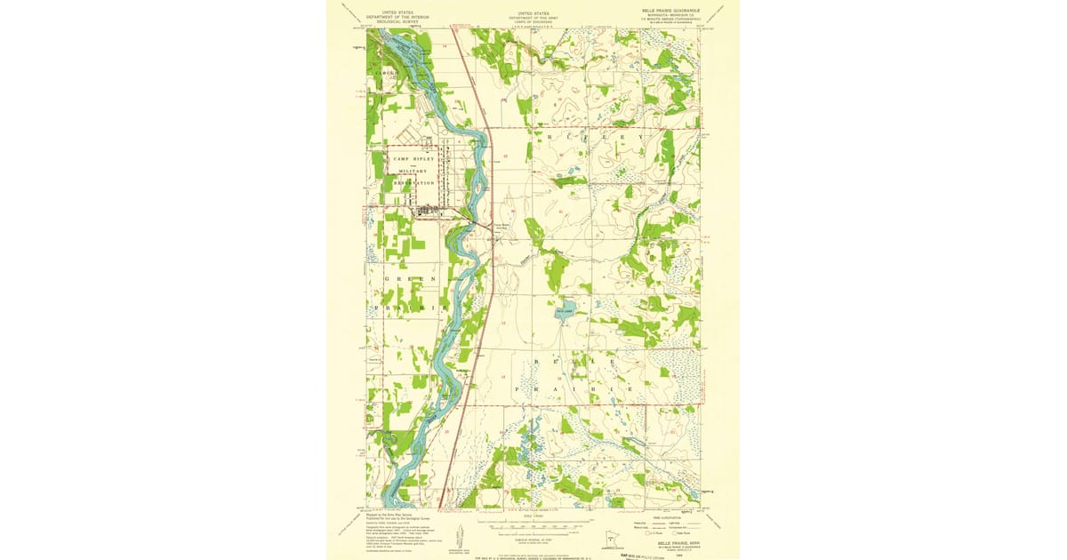 1956 Map of Belle Prairie, Morrison County, MN — High-Res | Pastmaps
