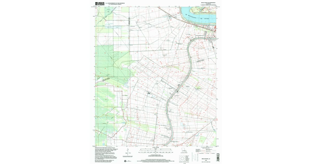 1999 Map of Belle Rose, LA — High-Res | Pastmaps