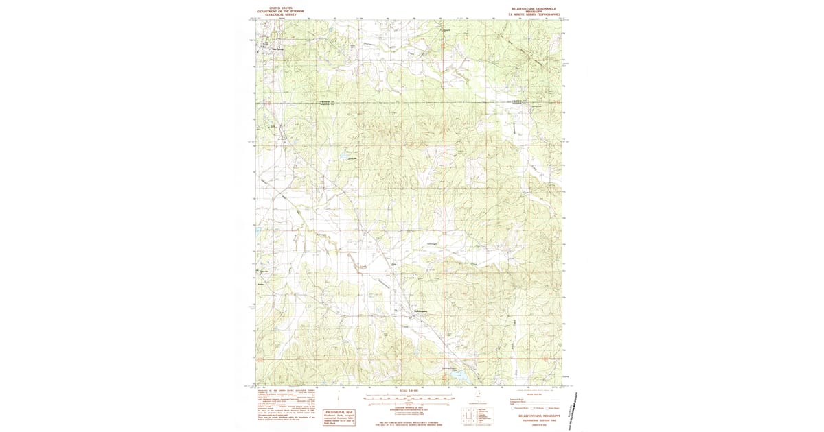 1983 Map of Bellefontaine, Webster County, MS — High-Res | Pastmaps