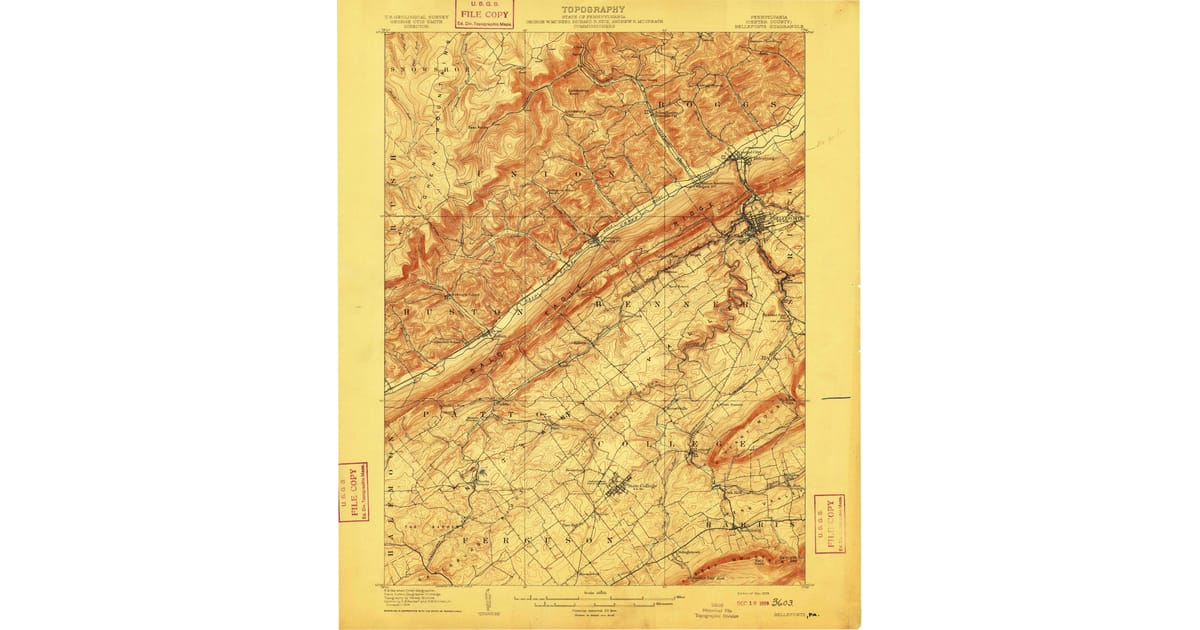 1909 Map of Bellefonte, PA — High-Res | Pastmaps